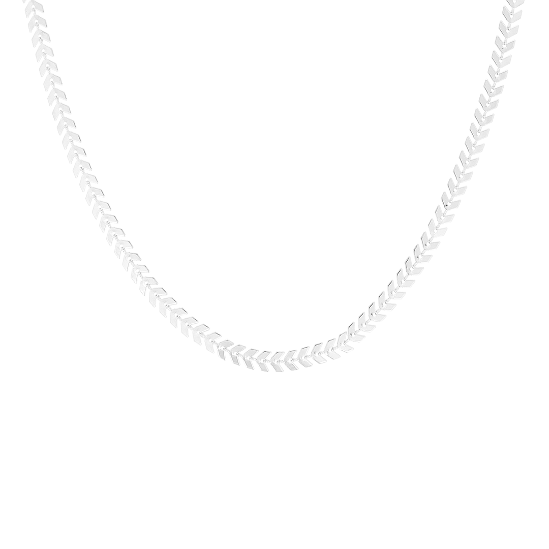 Silver coloured necklace with V-chain – OOZOO TIMEPIECES AUS/NZ